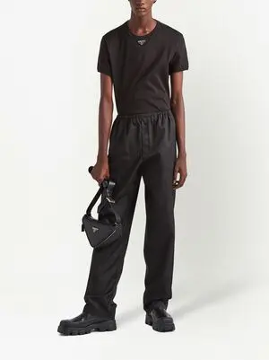 Prada Triangle-logo Cotton T-shirt - Black