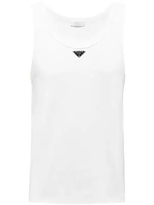 Prada Triangle-logo Cotton Tank Top