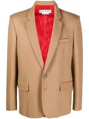 Marni Buttoned Single-breasted Blazer - Brown