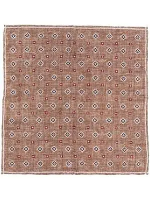 Brunello Cucinelli Geometric-print Pocket-square - Brown