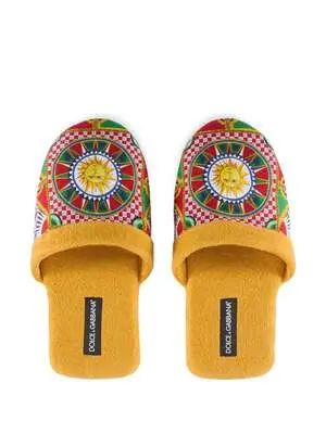 DOLCE & GABBANA CASA Cotton Terry Slippers - Yellow