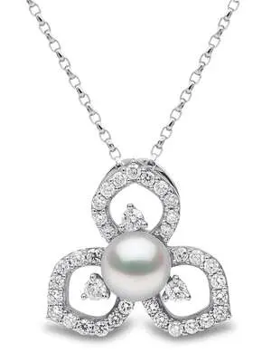 Yoko London 18kt White Gold Pearl And Diamond Pendant - Silver