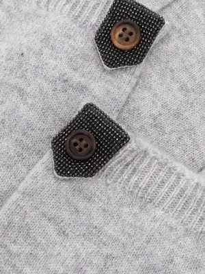 Brunello Cucinelli Button-detail Gloves - Grey
