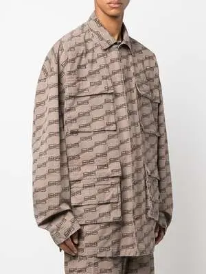 Balenciaga Bb Monogram Cargo Shirt - Brown