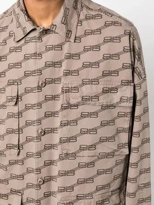 Balenciaga Bb Monogram Cargo Shirt - Brown