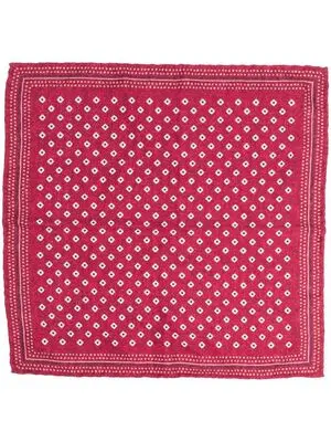 Brunello Cucinelli Geometric-print Pocket-square - Red