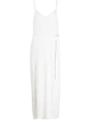 Retrofete Rebecca Sequinned Belted Gown - White