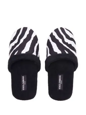 Dolce & Gabbana Cotton Terry Slippers - Black
