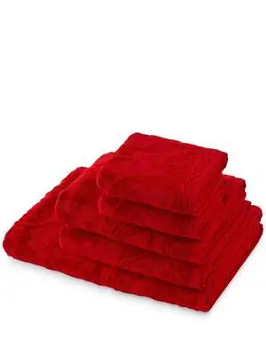 Dolce & Gabbana Terry Cotton Towels (set Of Five) Red