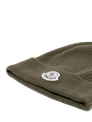 Moncler Logo-patch Beanie - Green