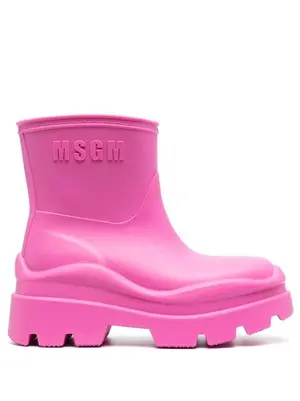 MSGM Lug-sole Ankle Rain Boots - Pink
