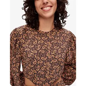 Maje Ricateli Paisley-print Cut-out Woven Maxi Dress