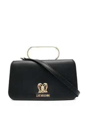 Moschino Logo Plaque Clutch Bag - Black