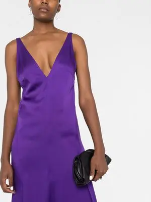 Victoria Beckham Panelled V-neck Midi Dress