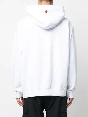 COUNTY OF MILAN Marcelo Burlon Feather Print Cotton Hoodie - White