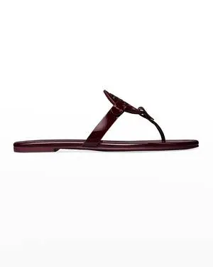 Tory Burch Miller Soft Medallion Thong Sandals Bordeaux