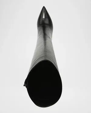 Veronica Beard 95mm Lisa Leather Stiletto Boots - Black