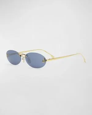 Fendi Fendi Embellished Metal Sunglasses Blugld