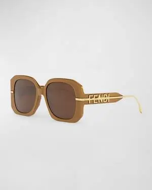 Fendi Fendi Oversized Square Sunglasses Dark Brown Other