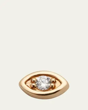 SYDNEY EVAN Yellow Diamond Evil Eye Stud Earring - Gold
