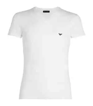 Emporio Armani Stretch Cotton Eagle T-shirt - White