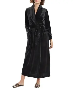 Natori Natalie Velvet Robe - Black