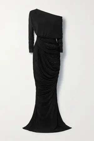Rick Owens One-shoulder Draped Stretch-jersey Gown