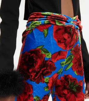 Magda Butrym Floral Velvet Leggings - Multicoloured
