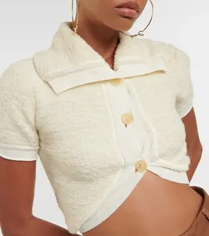 Jacquemus Le Cardigan Campana Cropped Sweater - White