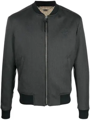BILLIONAIRE Crest-motif Bomber Jacket - Grey