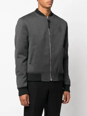 BILLIONAIRE Crest-motif Bomber Jacket - Grey