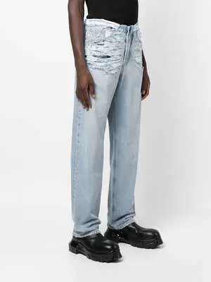 DIESEL® Ripped Straight-leg Jeans