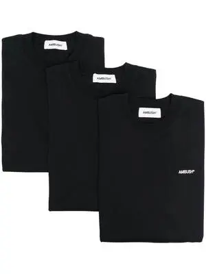 AMBUSH Three-pack Logo-print T-shirts - Black