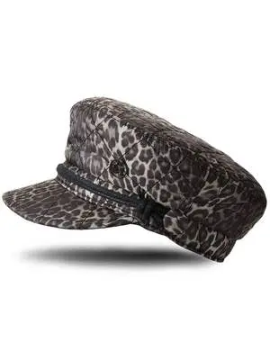 MAISON MICHEL Leopard-print Abby Sailor Hat - Brown