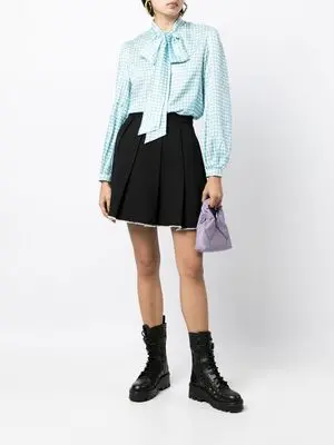 Moschino Houndstooth Satin Blouse