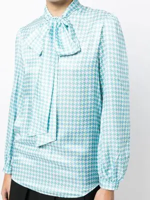 Moschino Houndstooth Satin Blouse