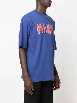 Marni Logo-print Short-sleeved T-shirt - Blue
