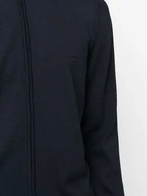 BOSS Fine-knit Zip-up Cardigan - Blue