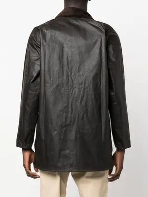 Barbour Waxed Cotton Corduroy Collar Jacket - Brown