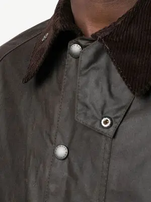 Barbour Waxed Cotton Corduroy Collar Jacket - Brown