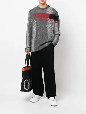 A-COLD-WALL* Sprayed-effect Logo-jacquard Jumper - Grey