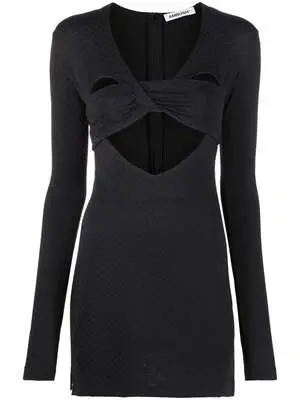 AMBUSH Monogram-jacquard Mini Dress - Black