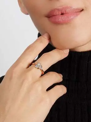 LEO PIZZO 18k Rose Gold Diamond Flora Cocktail Ring - Pink