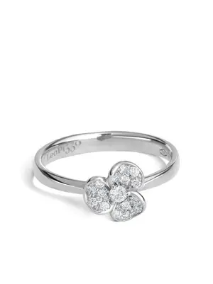 LEO PIZZO 18k White Gold Diamond Flora Ring - Silver