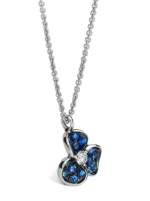 LEO PIZZO 18k Yellow Gold Candy Flora Diamond And Sapphire Pendant Necklace - Silver
