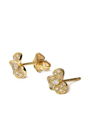 LEO PIZZO 18kt Yellow Diamond Flora Stud Earrings - Gold