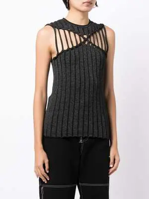 DION LEE Braided-detail Knit Top