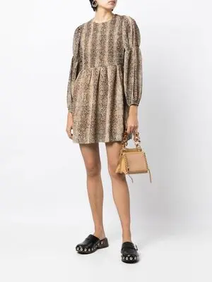 GANNI Snake-print Mini Dress