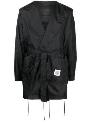 FUMITO GANRYU Reflective Panel Hooded Raincoat - Black