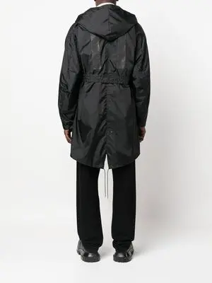 FUMITO GANRYU Reflective Panel Hooded Raincoat - Black